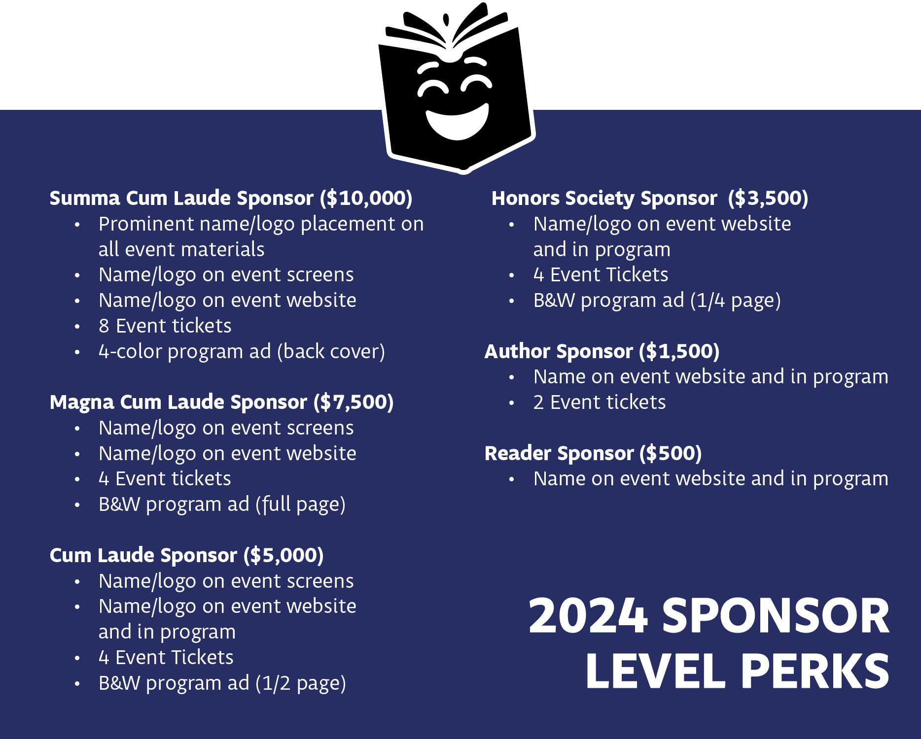 Laughs for Literacy Sponsor Opportunities - Literacy Alliance